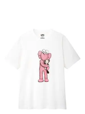 KAWS X Uniqlo Pink Bff Tee Shirt - White