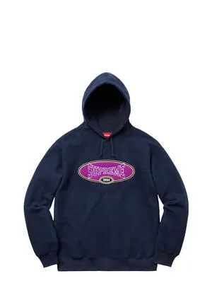 Supreme Reverse Fleece Hooded Sweatshirt - Navy Blue