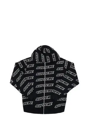 Supreme Repeat Zip Up Hooded Sweatshirt - Black