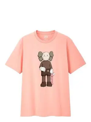 KAWS X Uniqlo Companion Tee Shirt - Pink