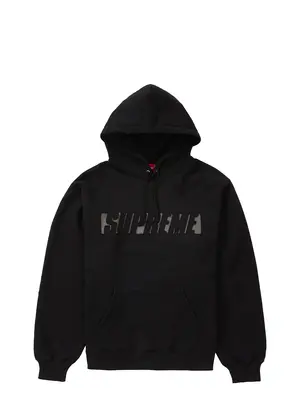 Supreme Reflective Cutout Hooded Sweatshirt - Black