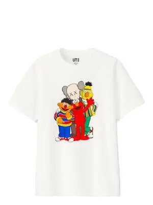 KAWS X Uniqlo X Sesame Street Group Tee Shirt - White