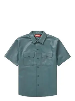 Supreme Short Sleeve Leather Work Shirt - Dusty Teal
