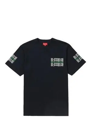 Supreme Stack Logo Tee Shirt - Navy Blue
