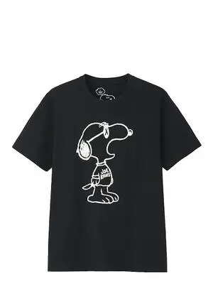KAWS X Uniqlo X Peanuts Joe Yawn Outline Tee Shirt - Black