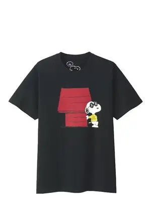 KAWS X Uniqlo X Peanuts Joe Doghouse Tee Shirt - Black