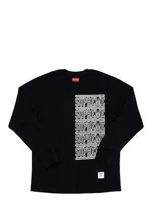 Supreme Stacked Long Sleeve Top - Black
