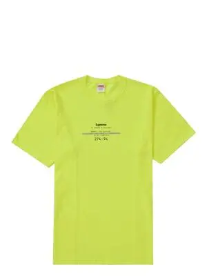 Supreme Standard Tee Shirt - Fluorescent Yellow