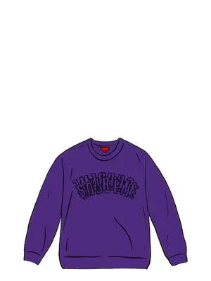 Supreme Stacked Crewneck Sweatshirt - Purple
