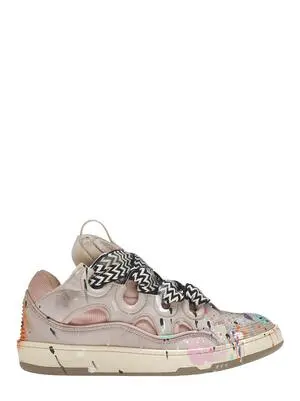LANVIN Leather Curb Gallery Dept. Sneakers - Pale Pink