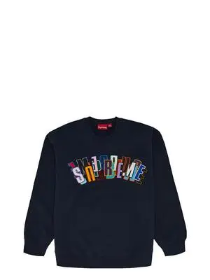 Supreme Stacked Crewneck Sweatshirt - Navy Blue