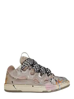 LANVIN Leather Curb Gallery Dept. Sneakers - Pale Pink