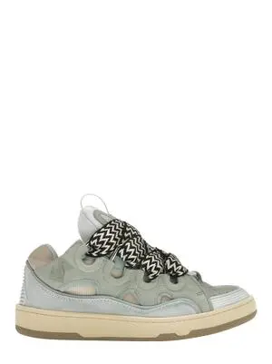 LANVIN Leather Curb Sneakers Pale Blue