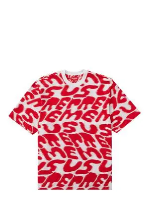 Supreme Stacked Intarsia Short Sleeve Top - White
