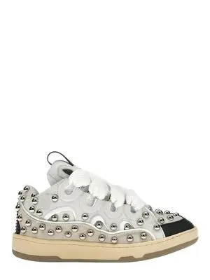 LANVIN Studded Leather Curb Sneakers