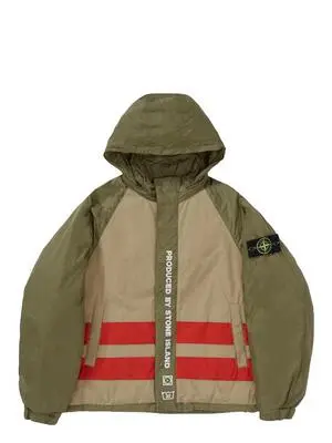 Supreme Stone Island Reversible Down Puffer Jacket - Olive