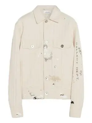 LANVIN X Gallery Dept. Denim Jacket With Paint Marks - White