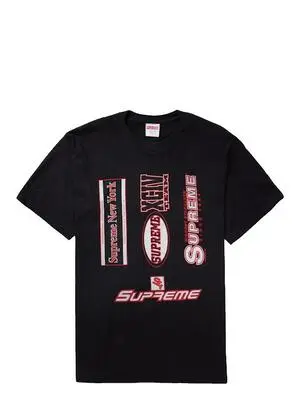 Supreme Logos Tee Shirt - Black