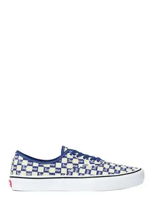 VANS Authentic Supreme Checker Logo Sneakers - Blue/white