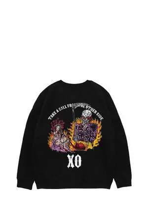 THE WEEKND X Warren Lotas Take A Call Crewneck Sweatshirt - Black