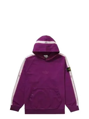 Supreme Stripe Hooded Sweatshirt Purple