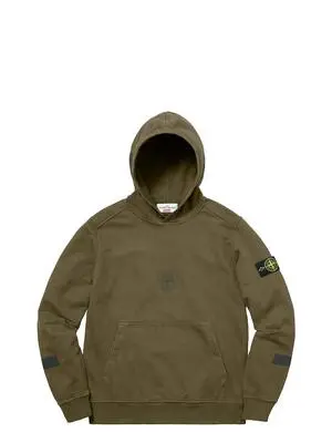 Supreme Stone Island Hooded Sweatshirt - Olive