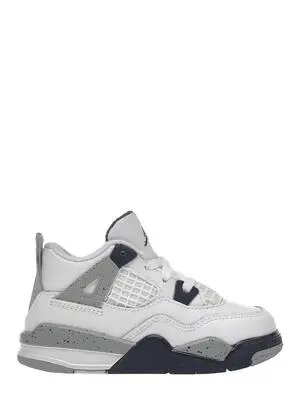 JORDAN 4 Retro Toddler Sneakers - White/midnight Navy Blue/light Smoke Grey