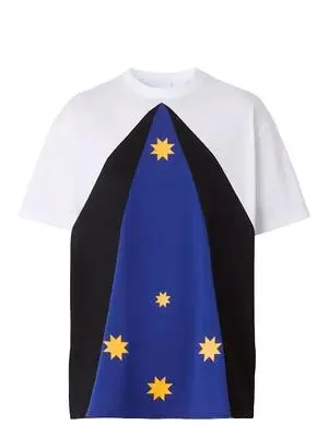 Burberry Colour Block Star Print T-shirt - White/blue/black