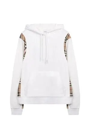 Burberry Vintage Check Panel Oversized Hoodie - White