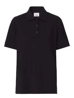 Burberry Tb Monogram Polo Shirt - Black