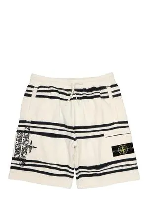 Supreme Stone Island Warp Stripe Sweatshort - White