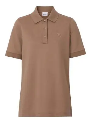 Burberry Tb Monogram Embroidered Polo Shirt - Brown