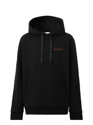 Burberry Topstitched Monogram Oversized Hoodie - Black