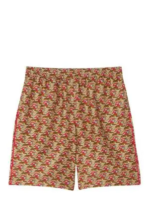 Burberry Tiger Print Silk Shorts - Beige Red