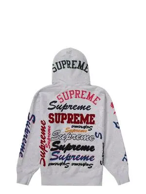 Supreme Logo Hooded Sweatshirt - Ash Grey