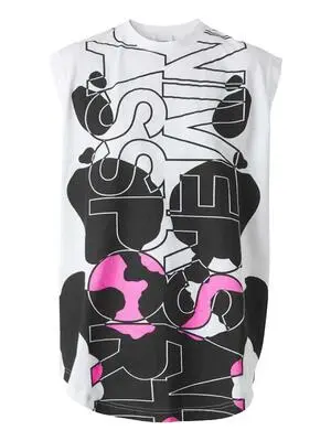 Burberry Printed Sleeveless T-shirt - White/pink/black