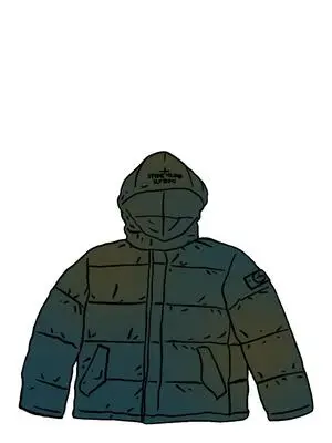 Supreme Stone Island Painted Camo Crinkle Down Jacket - Dark Teal