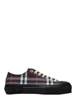 Burberry Vintage Check Cotton Sneakers Deep Maroon