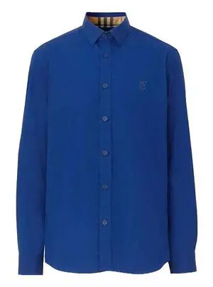 Burberry Tb Monogram Slimfit Shirt - Blue