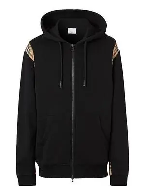 Burberry Vintage Check Panel Hoodie - Black/beige