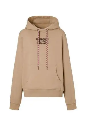 Burberry Embroidered Logo Oversized Hoodie - Beige