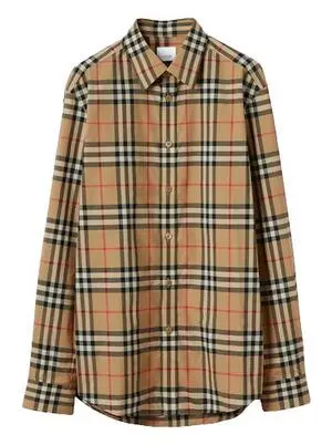 Burberry Vintage Check Cotton Poplin Shirt - Beige