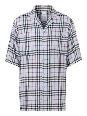 Burberry Vintage Check Short Sleeve Shirt - Pale Blue