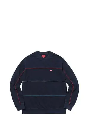 Supreme Piping Pique Crewneck Sweatshirt - Navy Blue