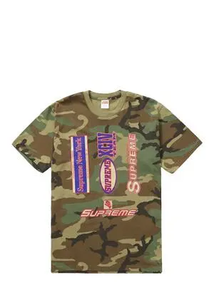 Supreme Logos Tee Shirt Woodland Camo