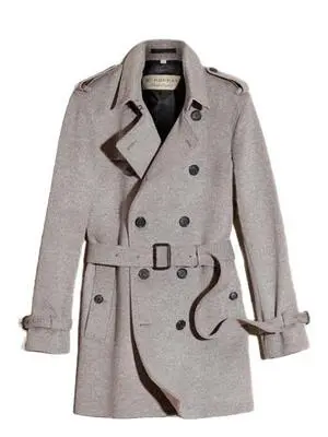 Burberry Wool Cashmere Trench Coat - Grey