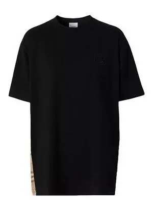 Burberry Side Check Stripe T-shirt - Black/archive Beige