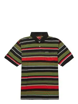Supreme Stripe Polo Shirt - Black