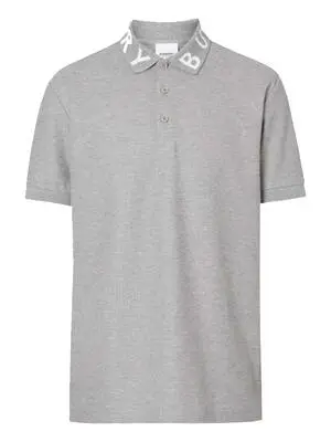 Burberry Ryland Collar Logo Polo Shirt - Grey