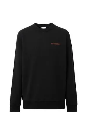 Burberry Tb Logo-embroidered Crewneck Sweatshirt - Black